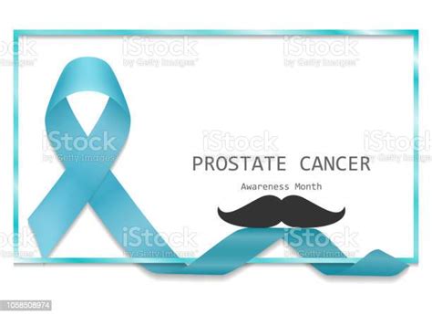 흰색 배경에 고립 된 테두리와 콧수염 벡터와 블루 리본 전립선 암 인식 11월에 대한 스톡 벡터 아트 및 기타 이미지 11월 파란색 0명 Istock