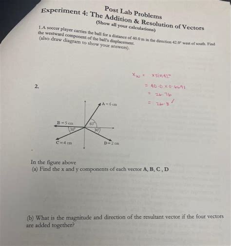 Solved Post Lab Problems Experiment The Addition Chegg