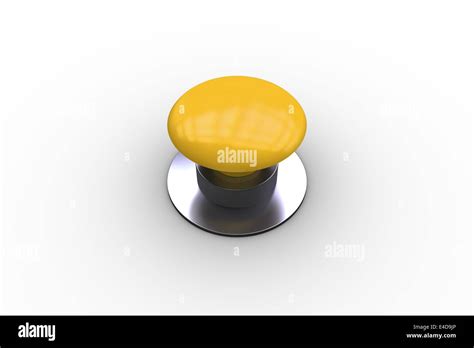 Digitally Generated Shiny Yellow Push Button Stock Photo Alamy