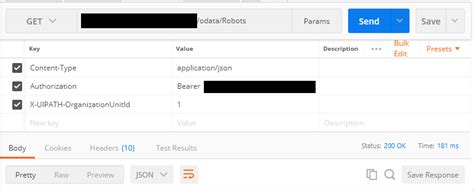 orchestrator api odata jobs is throwing error code 1101 help