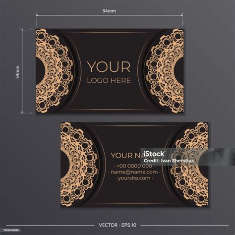 빈티지 패턴이 있는 블랙 프린트 디자인 명함을 위한 템플릿 고급 장식 벡터 명함 준비 0명에 대한 스톡 벡터 아트 및 기타 이미지 0명 검은색 고급 호텔 Istock