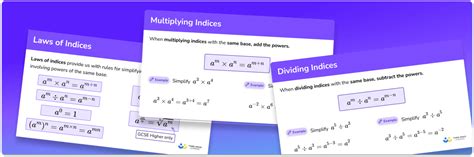 [free] Gcse Revision Cards Laws Of Indices