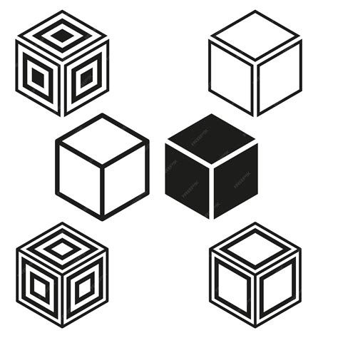 Premium Vector Collection Of Cube Icons Geometric Shape Variations 3d
