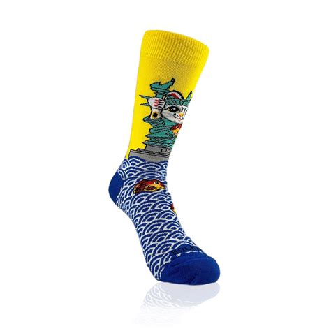 Cat Statue Of Liberty Socks From The Sock Panda Adult Small Shoe