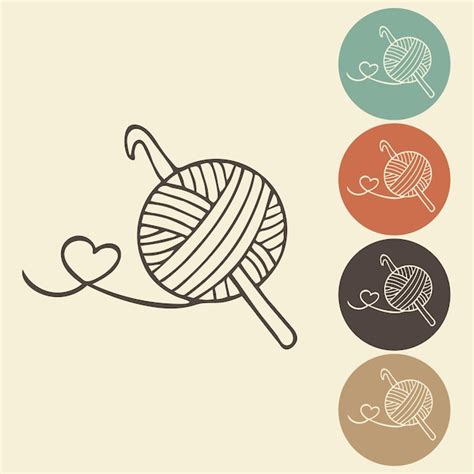 Premium Vector Knitting And Crocheting Icon In Different Variations A