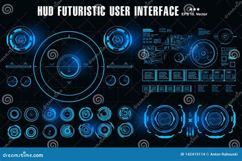 Futuristic Virtual Graphic Touch User Interface Hud Dashboard Display Virtual Reality