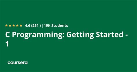 C Programming Getting Started 1 Coursera