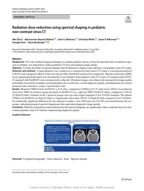 Radiation Dose Reduction Using Spectral Shaping In Pediatric Non