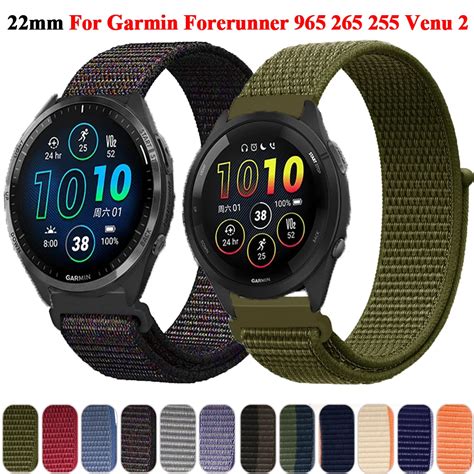 JSPSTA Нейлоновый ремешок для Garmin Forerunner 965 265 745 Music 22 мм ...