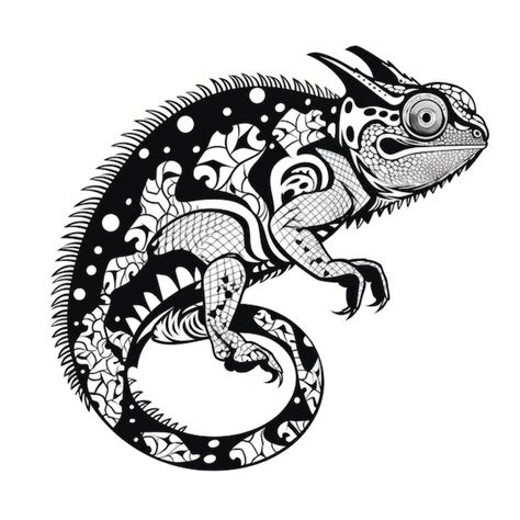 Premium Ai Image A Silhouette Lizard With Intricate Patterns On Its Body