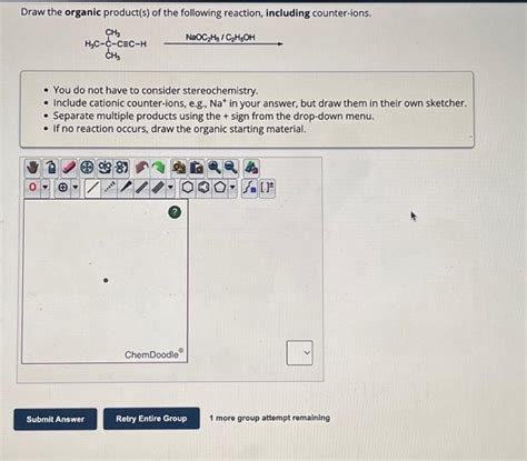 [Solved]: Draw the organic product(s) of the following reac