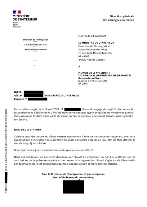 Annulation d’un refus de visa passeport talent famille pour un ...