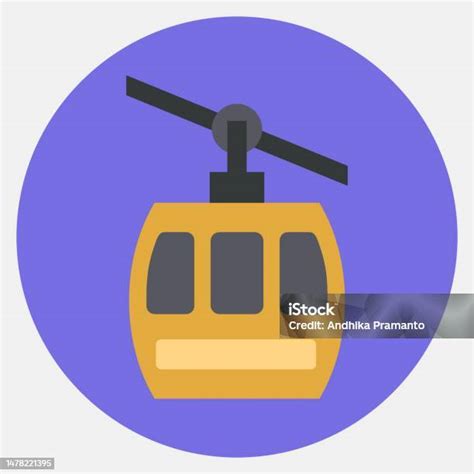 아이콘 케이블카 교통 요소 색상 메이트 스타일의 아이콘입니다 인쇄물 포스터 로고 간판 광고 등에 좋습니다 0명에 대한 스톡 벡터 아트 및 기타 이미지 Istock
