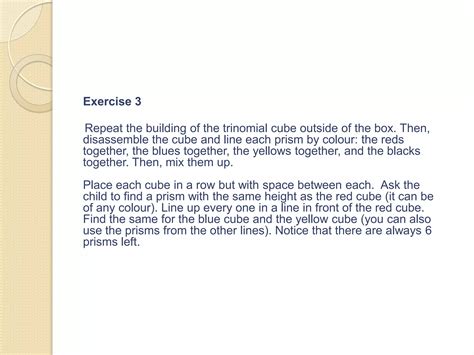 Pstti Montessori Method Trinomial Cube Pptx