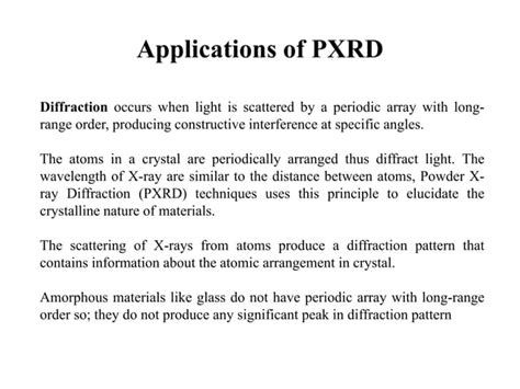 Lecture 1 Principle And Application Of X Ray Diffractometer Pdf