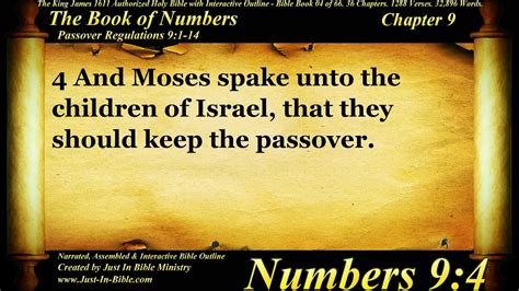 Bible Book 04 Numbers Chapter 9 The Holy Bible Kjv Read Along