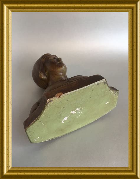 Vintage Small Plaster Bust Figurine Girl