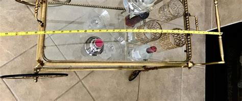 French Maison Jansen Solid Brass Bar Cart At 1stdibs