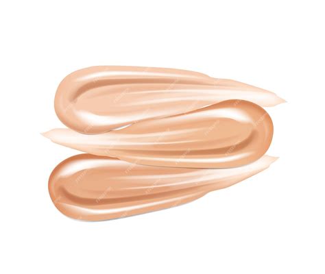 Premium Vector Cosmetic Lipstick Make Up Liquid Foundation Texture Smudges Beige Foundation