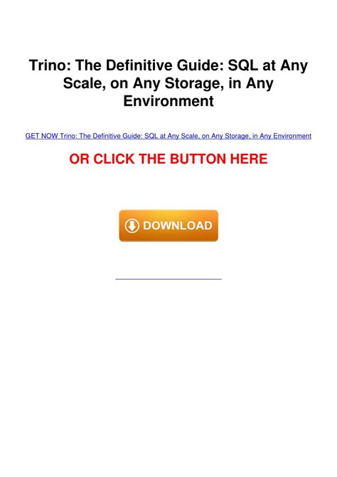 Ppt Pdfdownload Trino The Definitive Guide Sql At Any Scale On