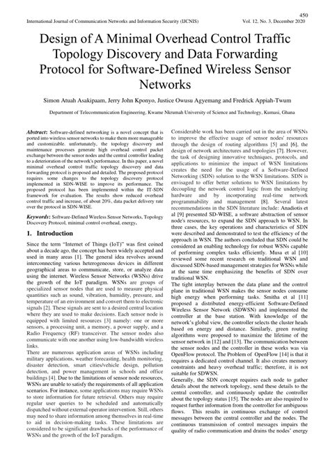 Pdf Design Of A Minimal Overhead Control Traffic Topology Discovery