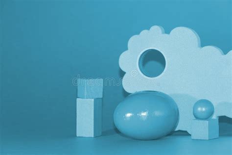 Blue Easter Egg Design With Geometric Shape Futuristic Technology