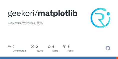 GitHub geekori matplotlib mtplotlib视频课程源代码