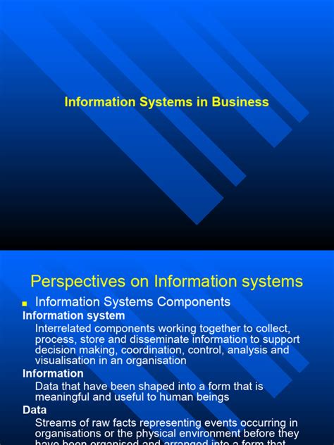 Information Systems Defined Ppt Pdf Information Computer Hardware