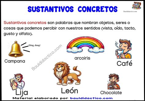 Sustantivos Concretos EspaÑol Baúl Didáctico