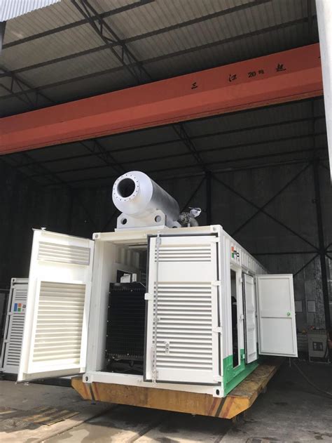 Natural Gas Genset On Genset Testing Bench With Detailed Shots Of