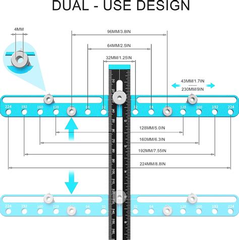 Cabinet Hardware Doweling Jig Adjustable Cabinet Handles Install Template Tool Upgraded Dual