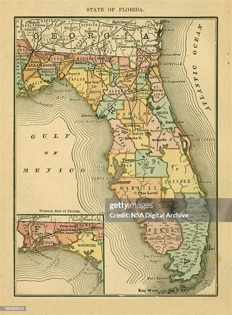 Florida Usa Antique Maps High Resolution High Res Vector Graphic