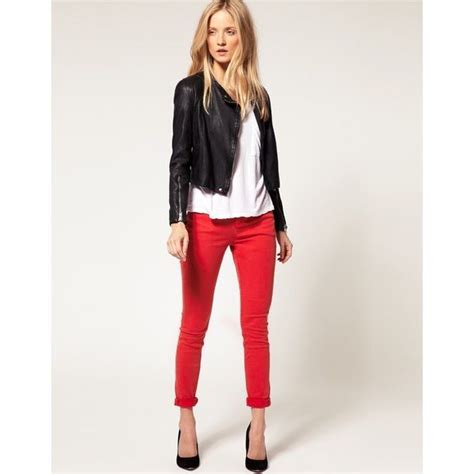 J Crew Flame Red Minnie Ankle Pant Red Jeans Outfit Red Skinny