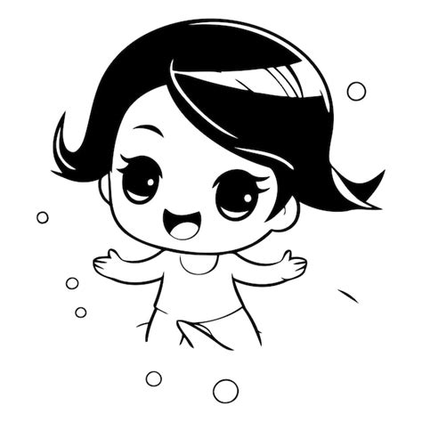 수영장에서 수영하는 귀여운 어린 소녀 터 만화 일러스트레이션 프리미엄 벡터 수영장에서 수영하는 귀여운 어린 소녀 터 만화 일러스트레이션 프리미엄 벡터