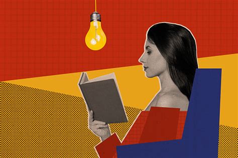 잡지 그림 스케치 콜라주 매력적인 아가씨의 이미지 재미있는 책을 즐기는 고립 된 창조적 인 배경 20 24세에 대한 스톡 사진 및 기타 이미지 Istock