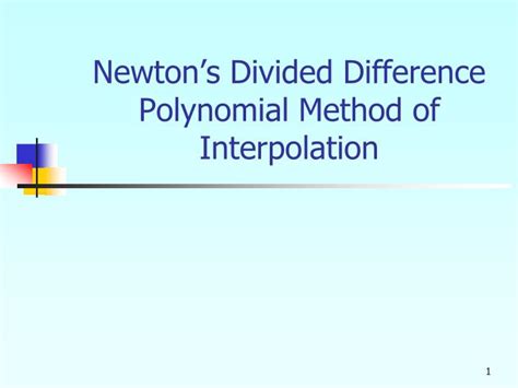 ppt newton s divided difference polynomial method of interpolation