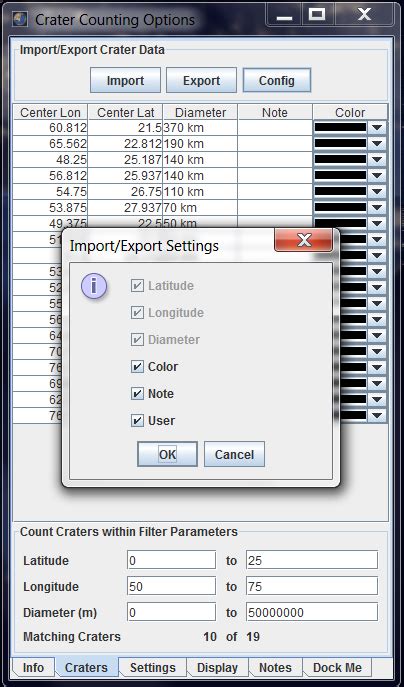 Crater Counting Layer Jmars Java Mission Planning And Analysis For Remote Sensing