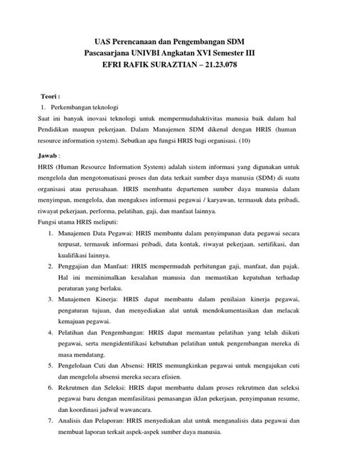 Perencanaan Dan Pengembangan Sdm Pdf