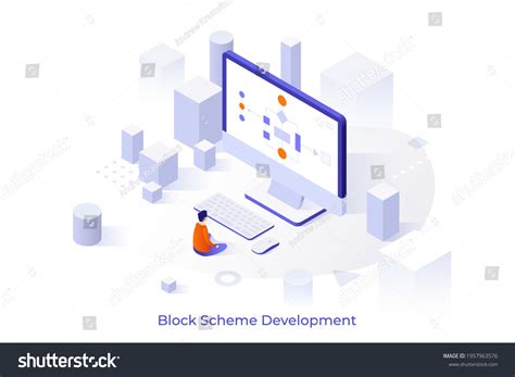 Isometric Computer Flowchart Over 834 Royalty Free Licensable Stock
