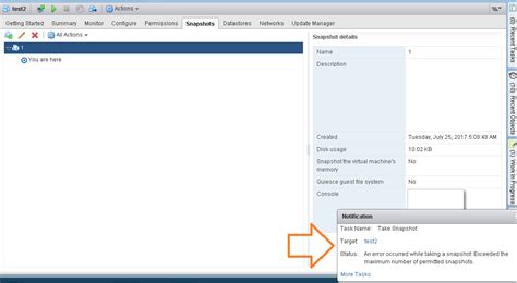 Virtualization The Future Error Message When Maximum VMware Snapshots Levels Has Been Reached