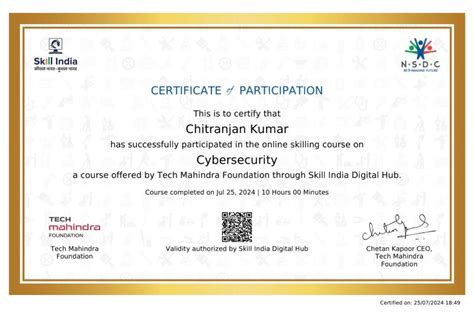 Chitranjan Kumar On Linkedin I Recently Completed A Certificate Course On Cyber Security