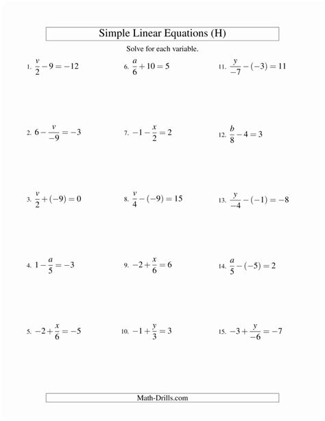 Solving Equations With Fractions Worksheet Fresh Solving Linear Equations With Variables Both