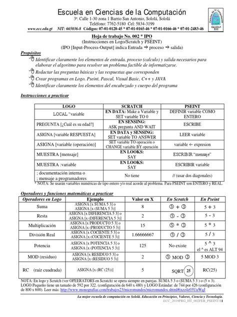 ecc 2019prg ht 002feb pseint pdf variable informática raíz cuadrada