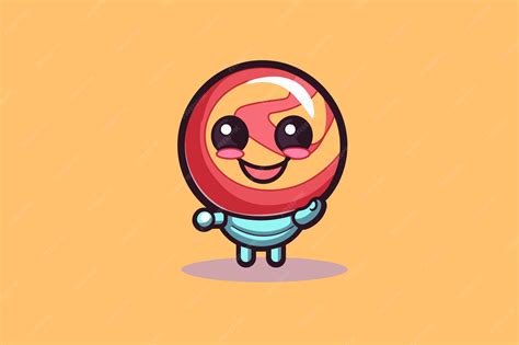 Premium Vector Cute Ball Cartoon Character With Cute Face Mascot
