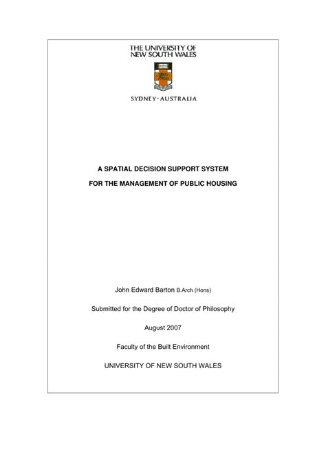 Pdf A Spatial Decision Support System For The Management Of Public Housing