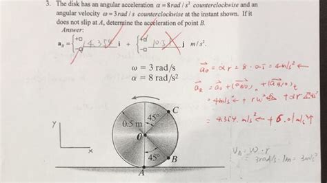 solved 3 the disk has an angular acceleration a 8rad s2