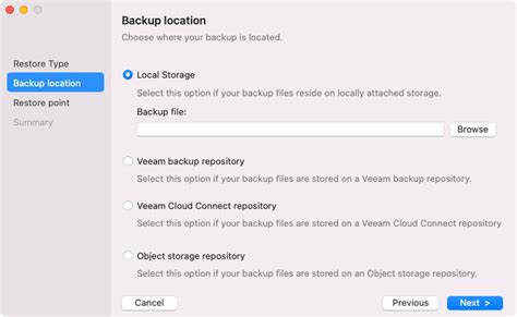Step 3 Select Backup Location Veeam Agent For Mac User Guide