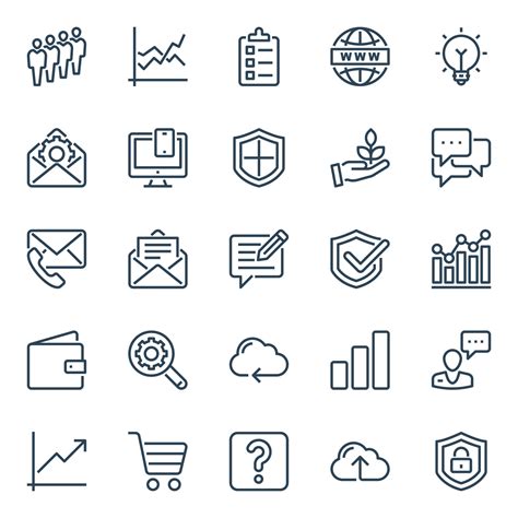 Outline Icons For Seo And Web 19775965 Vector Art At Vecteezy