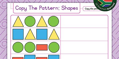 Preschool Copy The Pattern Shapes