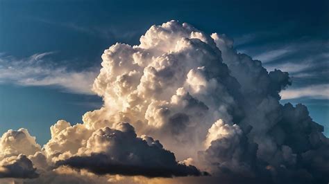 Sky With Towering Cumulus Clouds And Dramatic Lighting Premium Ai